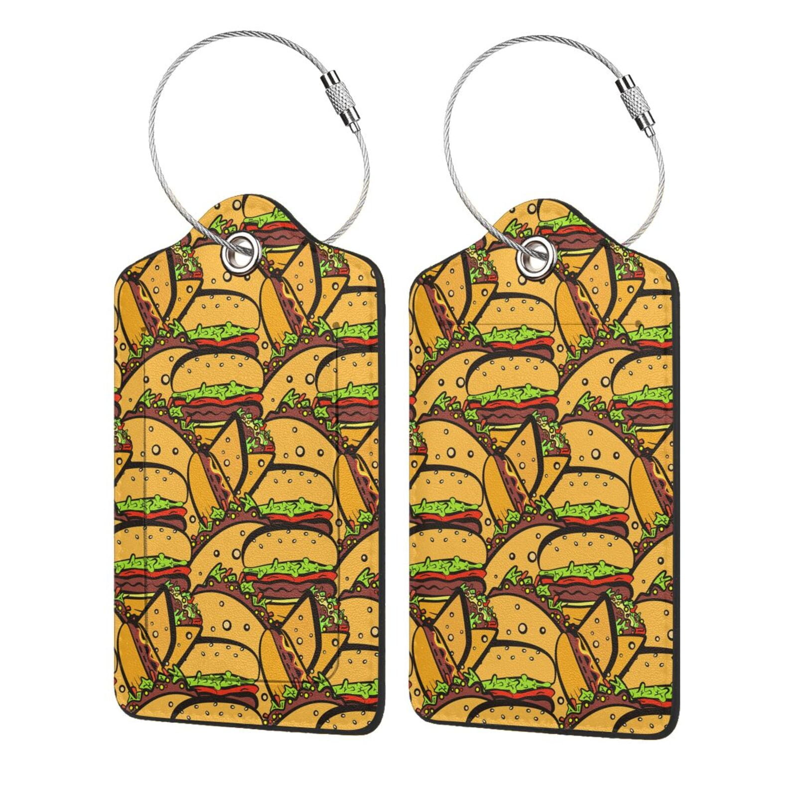 Burger Tacos Hot Dog Luggage Tags for Suitcase Tags Identifiers with ...