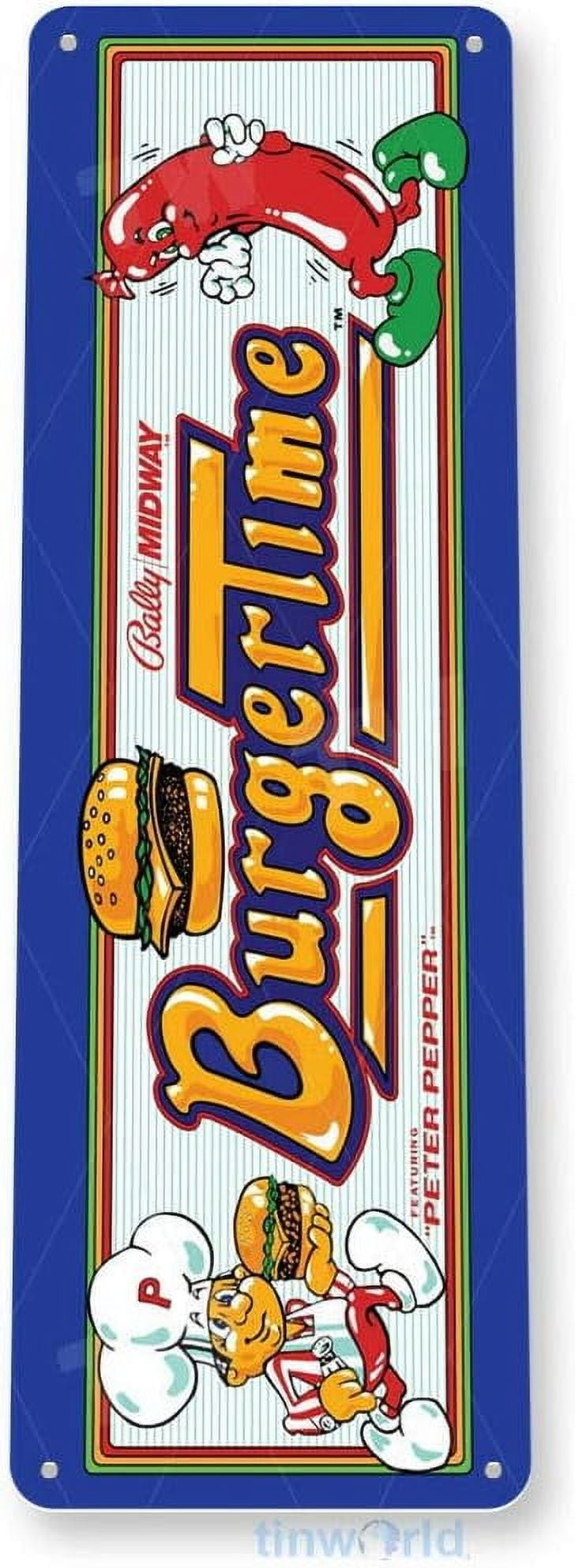 Burger Time Arcade Sign Classic Arcade Game Marquee Game Room Tin Sign ...