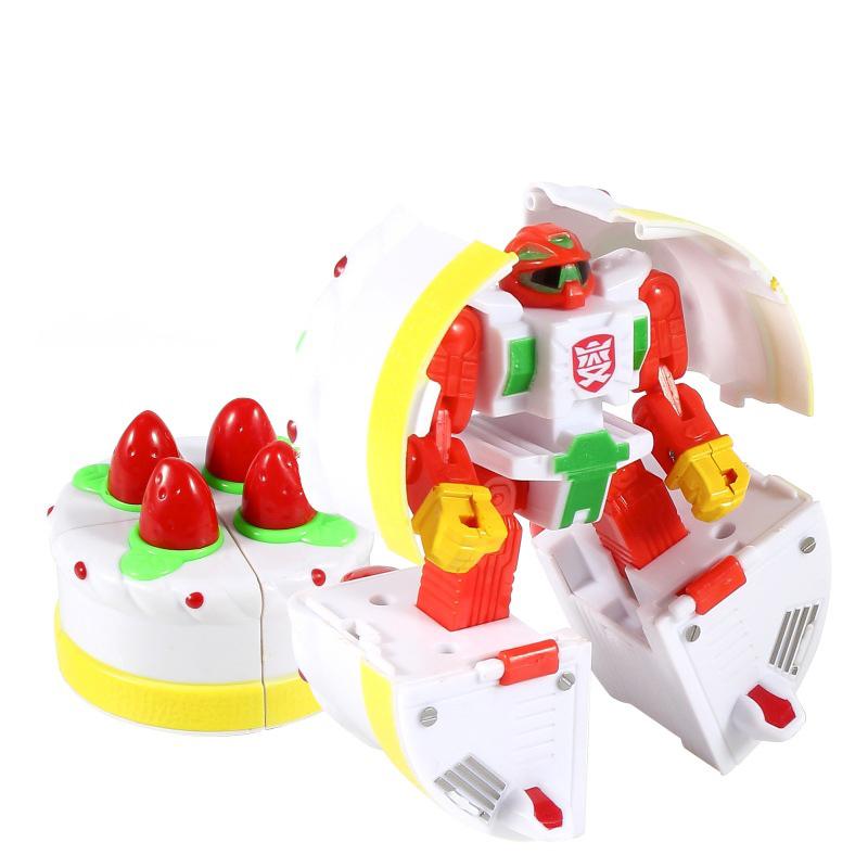 Burger Transformation Robot Toys Deformation French Fries Cake Plastic ...