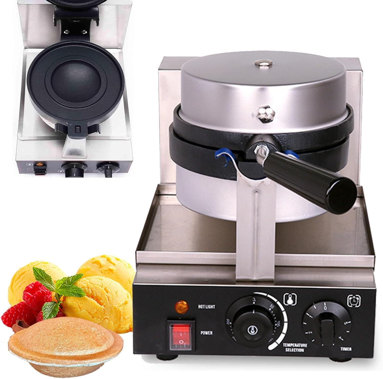 Burger Waffle Maker,Commercial Hamburger Press Baker,Single Head Hot ...