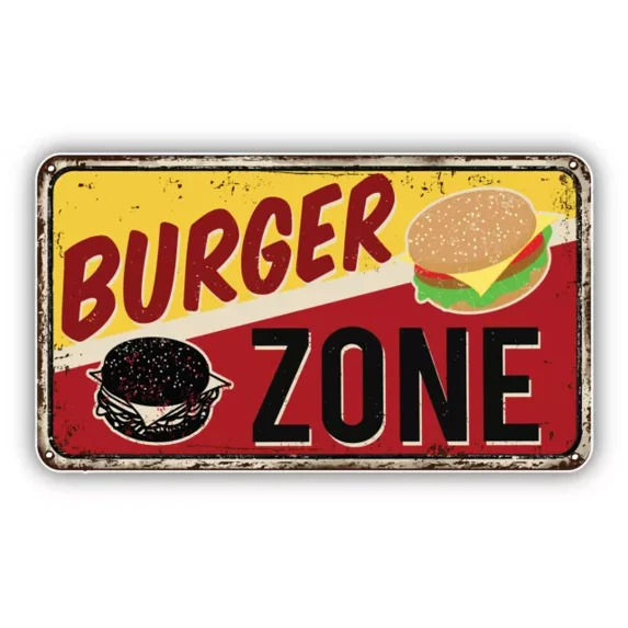 Burger Zone Retro Sticker Phone Decal Water Bottle Stickers Car Decals ...