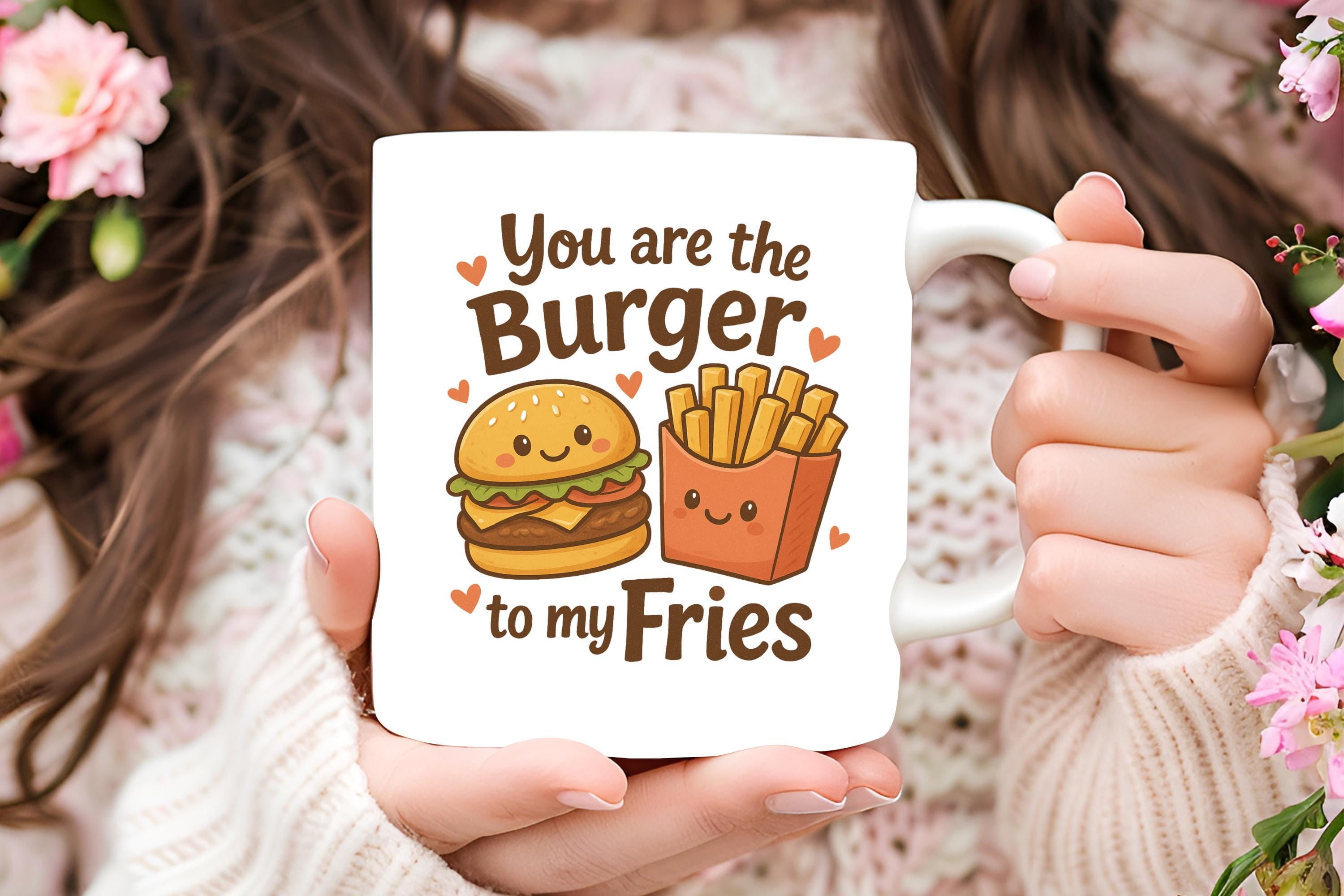 Burger and Fries Valentine's Day Mug, Funny Food Mug - Walmart.com