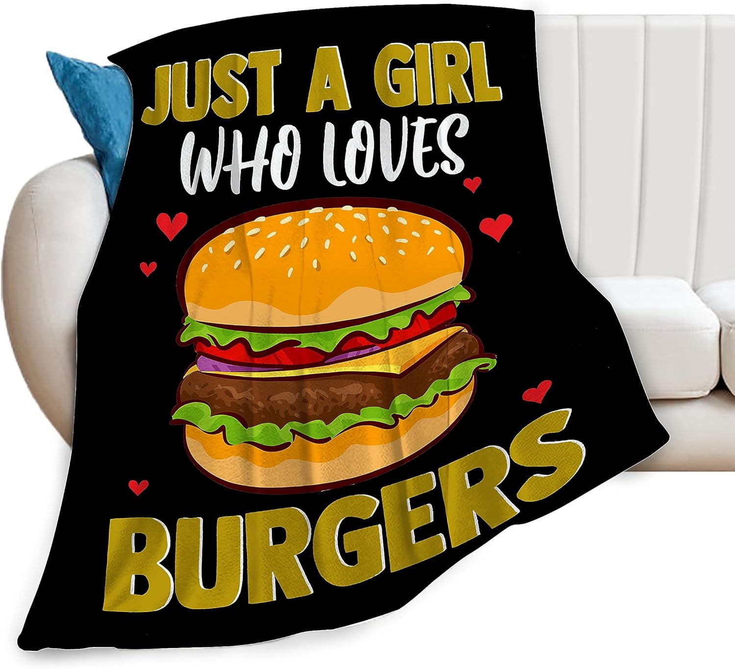 Burgers Blanket Food Hamburger Super Soft Warm Cozy Fuzzy Plush Blanket ...