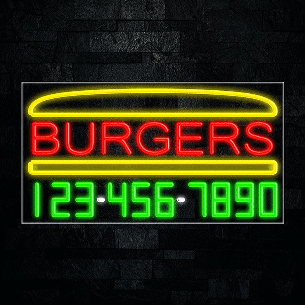 Burgers LED Neon Sign 33"L x 18"H #35052 - Walmart.com