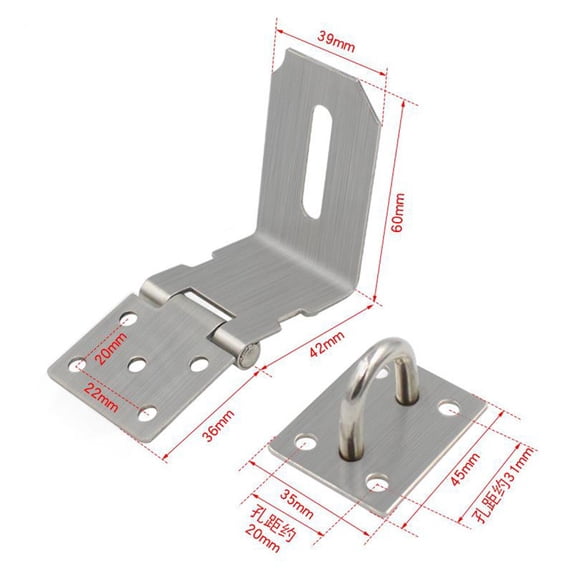 Burglar-Proof Padlock Hasp With Mounting Screw Clasp Lock Shed Latch ...