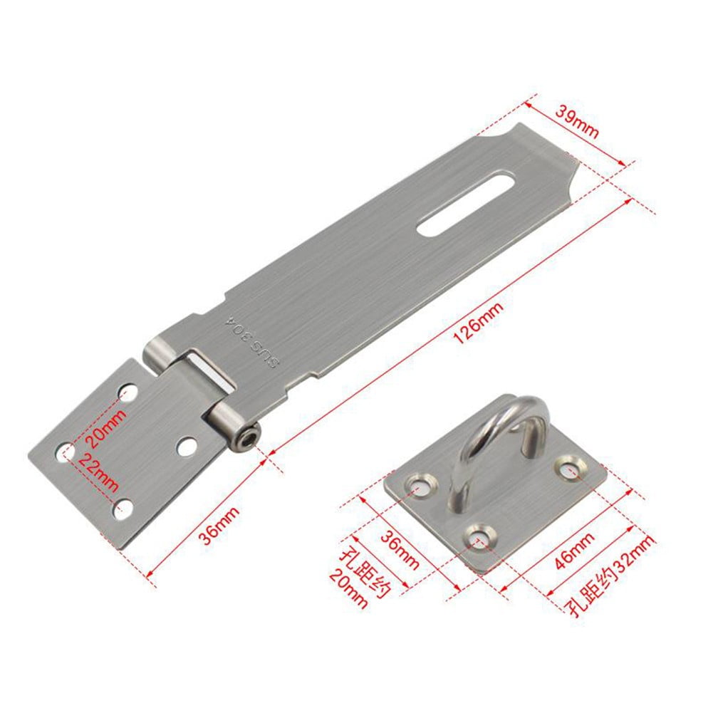 Burglar-proof Stainless Steel Door Clasp Lock Shed Latch Padlock Hasp ...