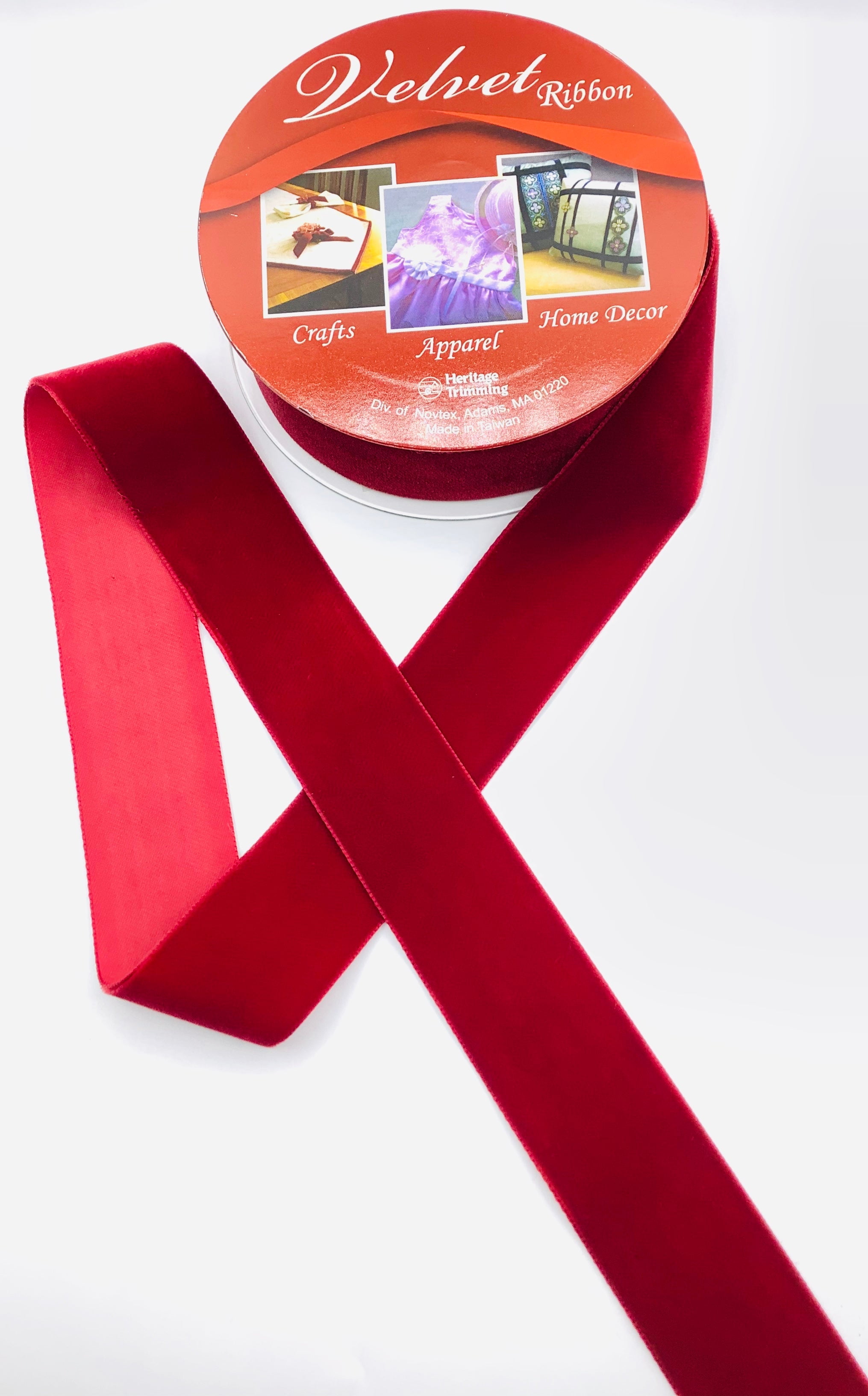 Burgundy 1-1/2" Velvet Ribbon - Walmart.com