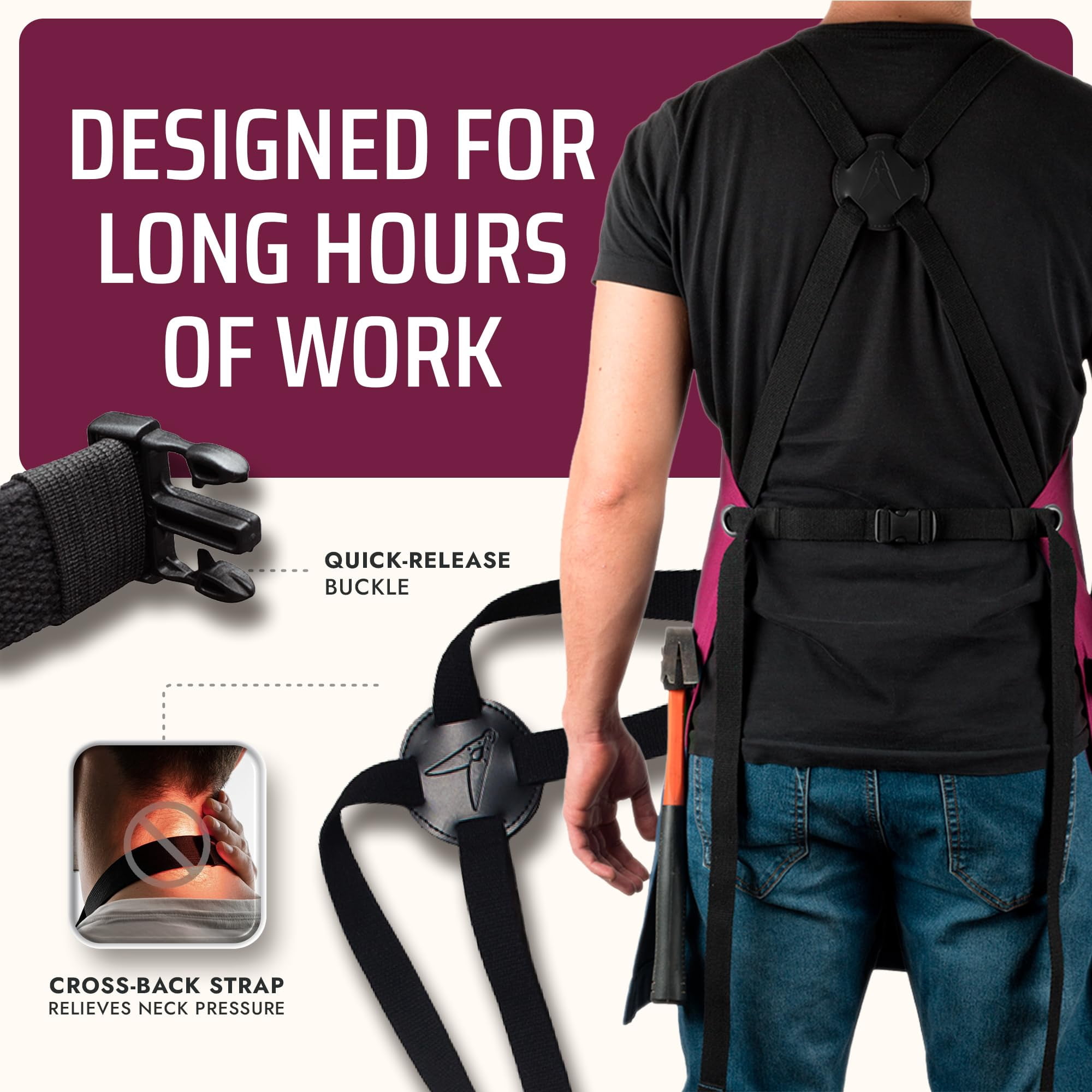 Burgundy 10oz Canvas Chef and BBQ Apron with Bottle Opener and Hand ...