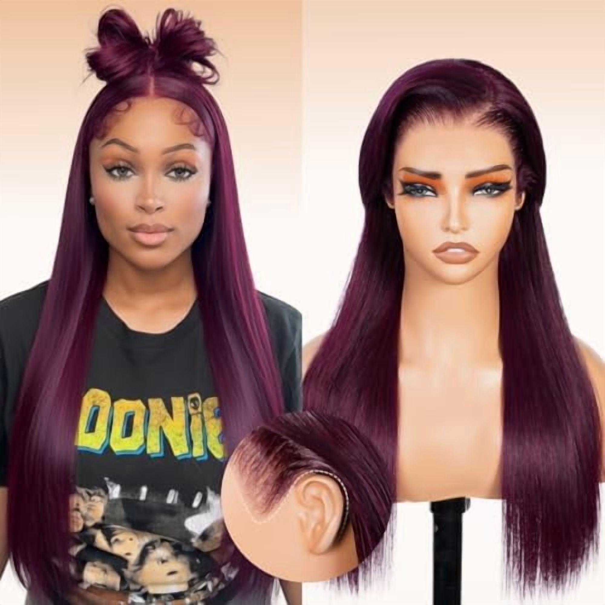 Burgundy 13x6 Lace Wig Pre Everything Light Purple Wear and Go Glueless ...