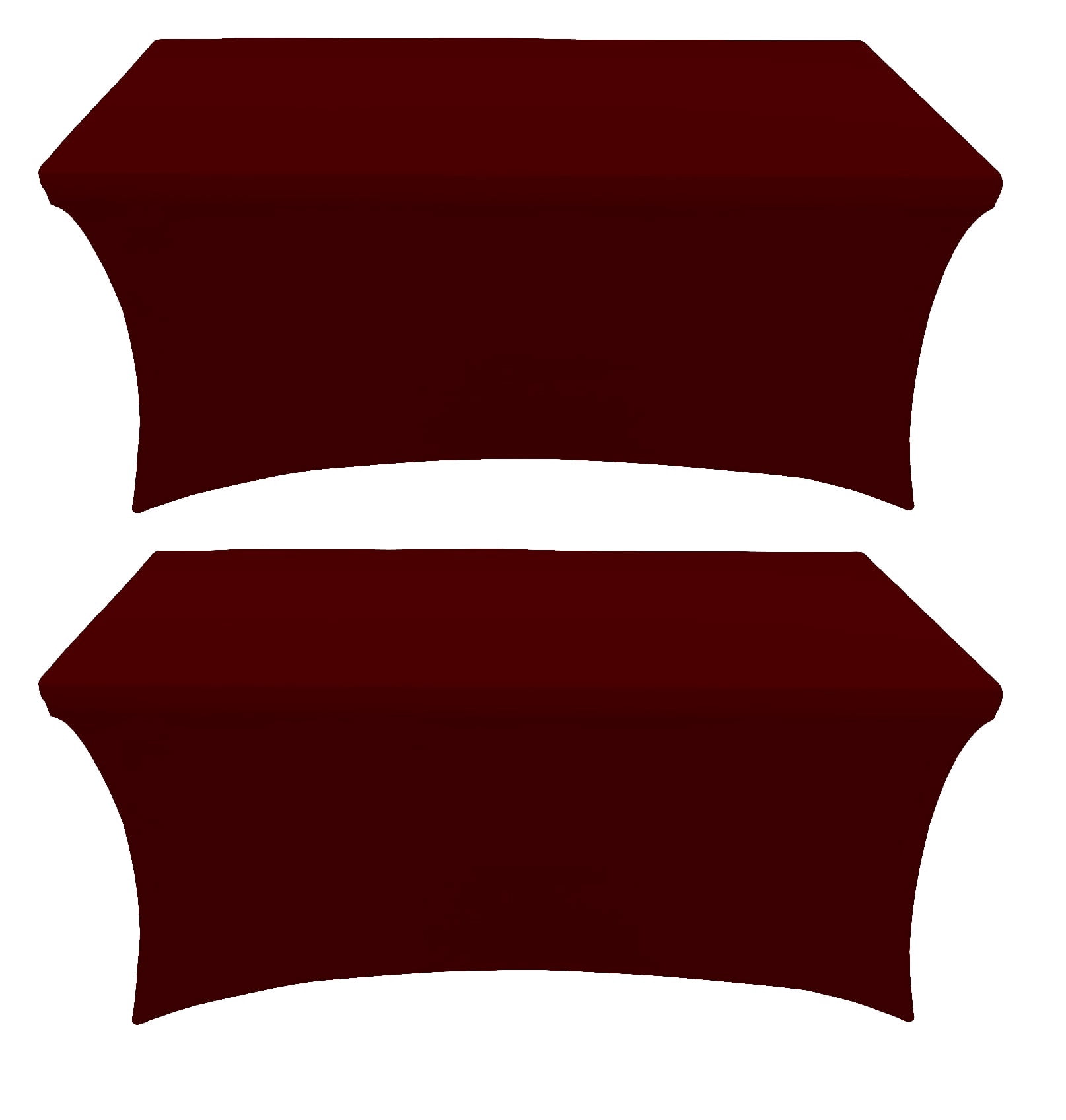 Burgundy 2 Pack 6 Foot Rectangular Stretch Spandex Table Covers by ...