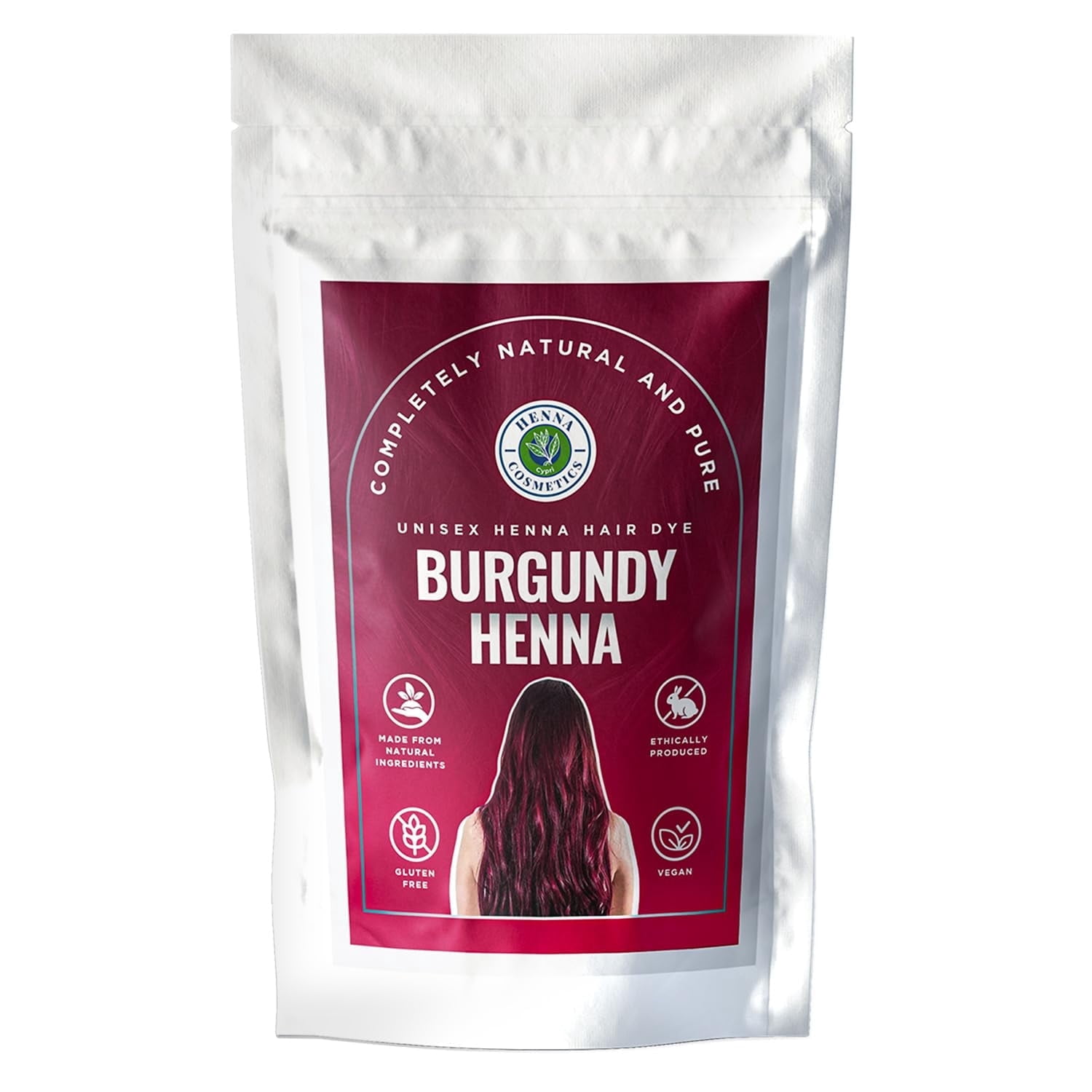 Burgundy 200 g | 100% Natural Hair Dye Kit | Vibrant Colors with 50 g ...