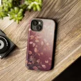 Burgundy Blush Leaf Protective Cover for iPhone 11 12 13 14 15 16 17 ...