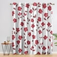 Burgundy Curtains - Red Floral Blackout Curtains for Bedroom Living ...