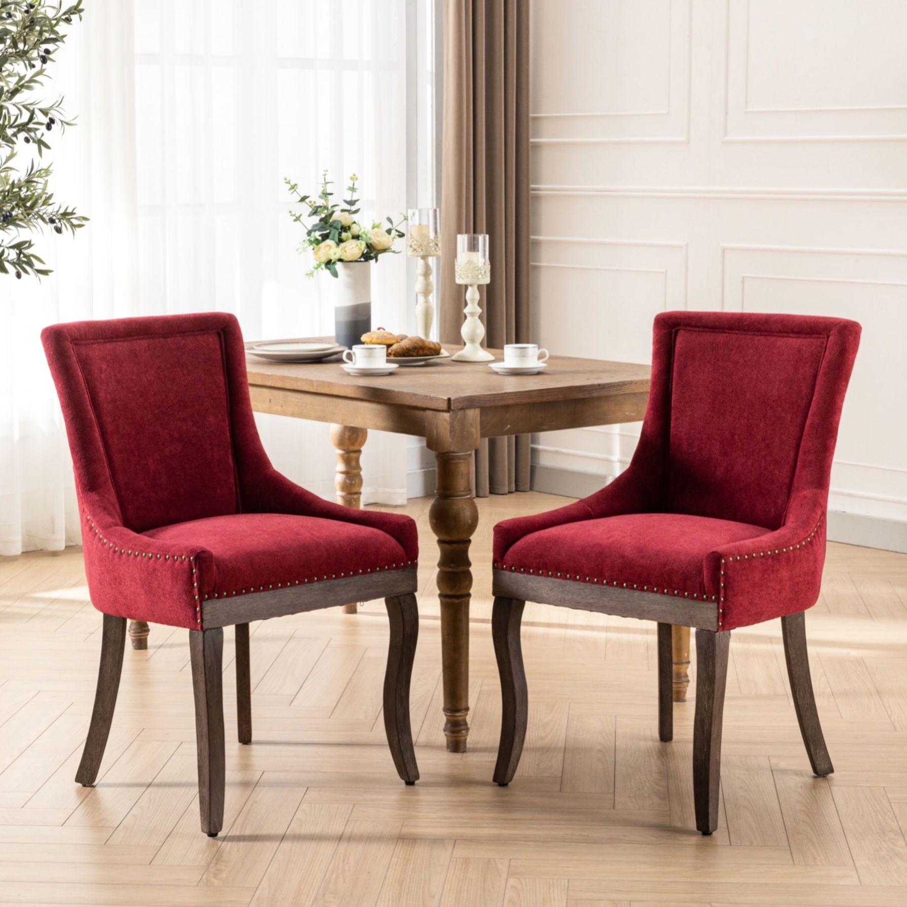 Burgundy Dining Chairs | Modern Mid - Century Design | Spring - Loaded ...