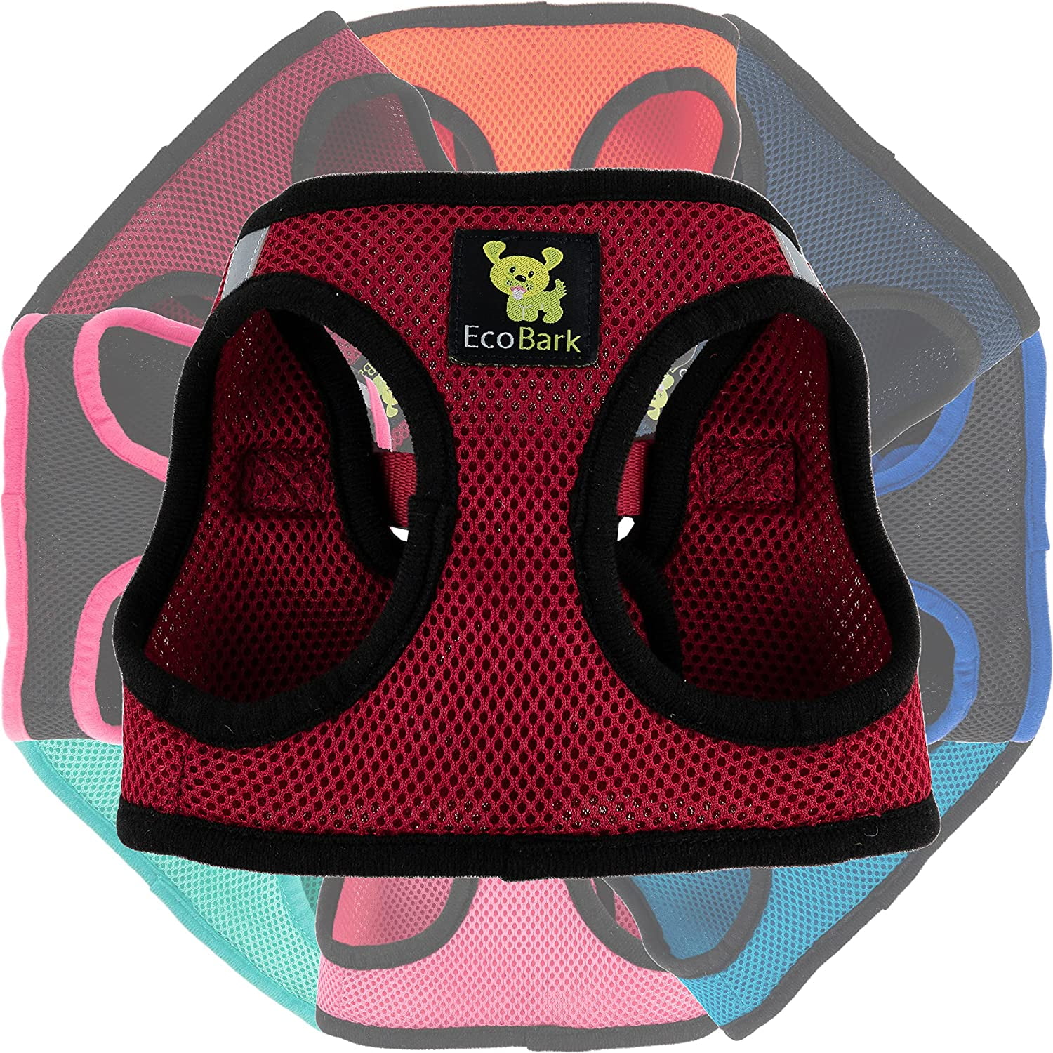 Burgundy Dog Harness Sport EcoBark Step-In Rapid Fastener Maroon Dog ...