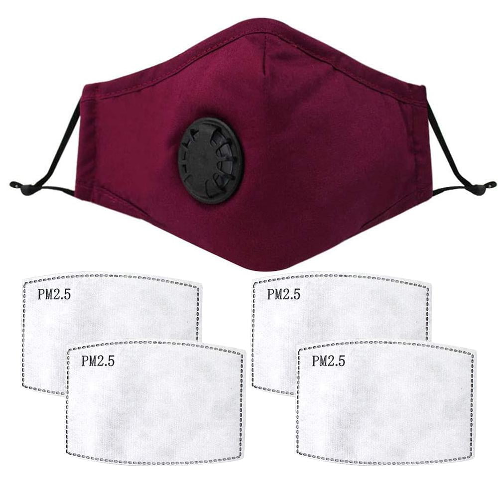 Burgundy Face Mask with Respirator and 4 Free Filters - Walmart.com
