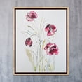 Burgundy Floral Stems Wall Art Print, Simple Purple Red Flower Drawing ...