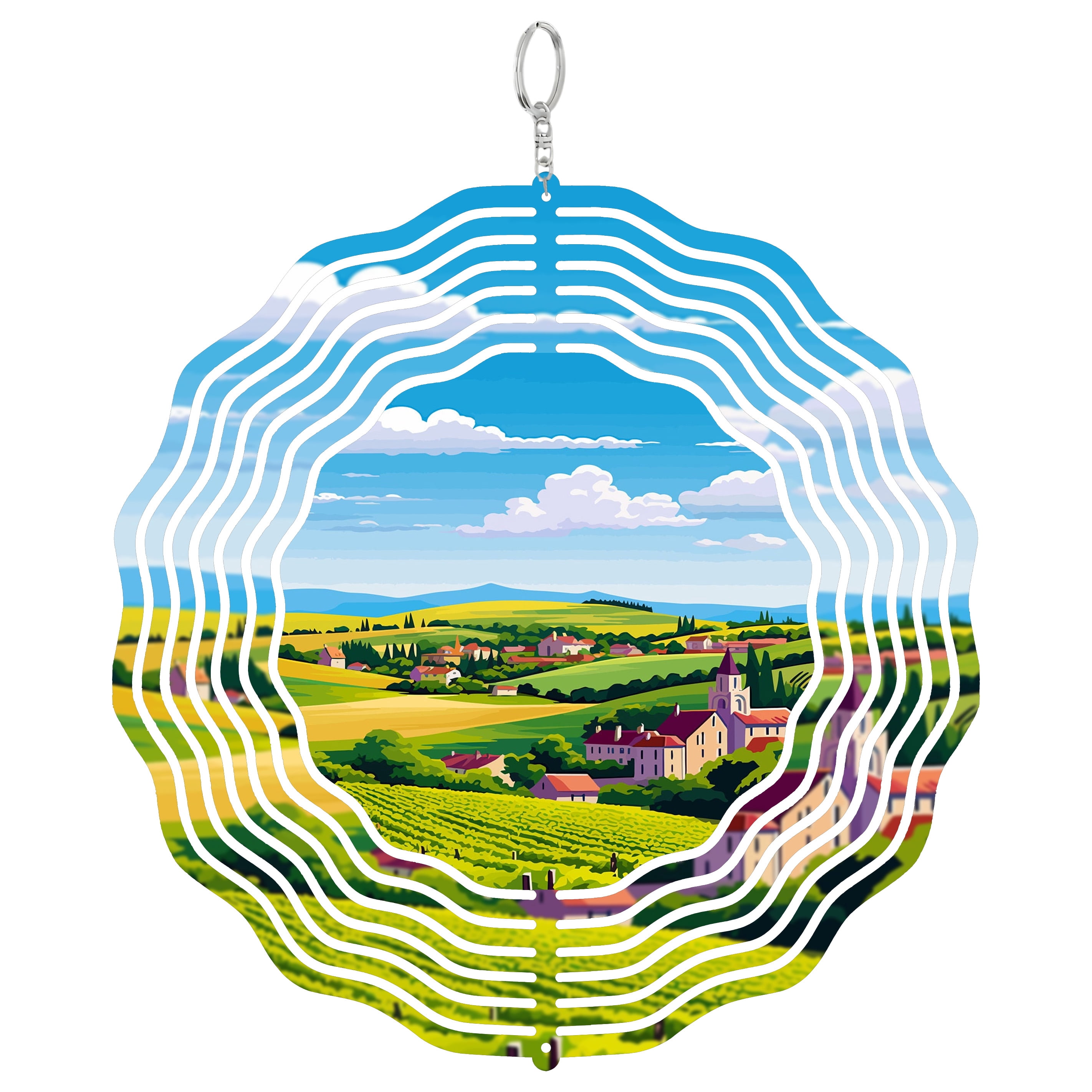 Burgundy France Vineyards 3D Wind Spinner Kinetic Hanging Art Outdoor ...
