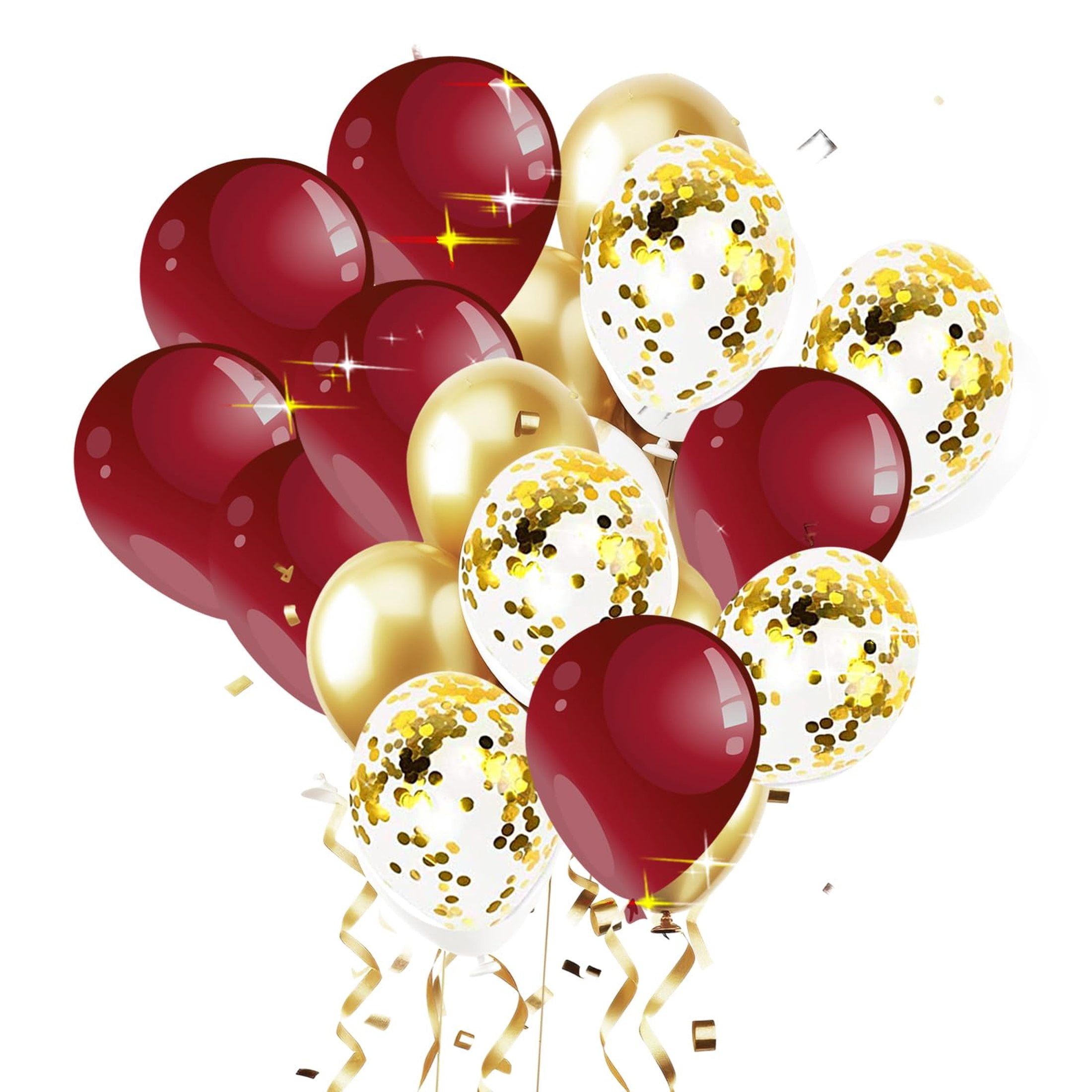 Burgundy Gold Celebration Kit 2024 - 90pcs of Elegant Balloons and ...