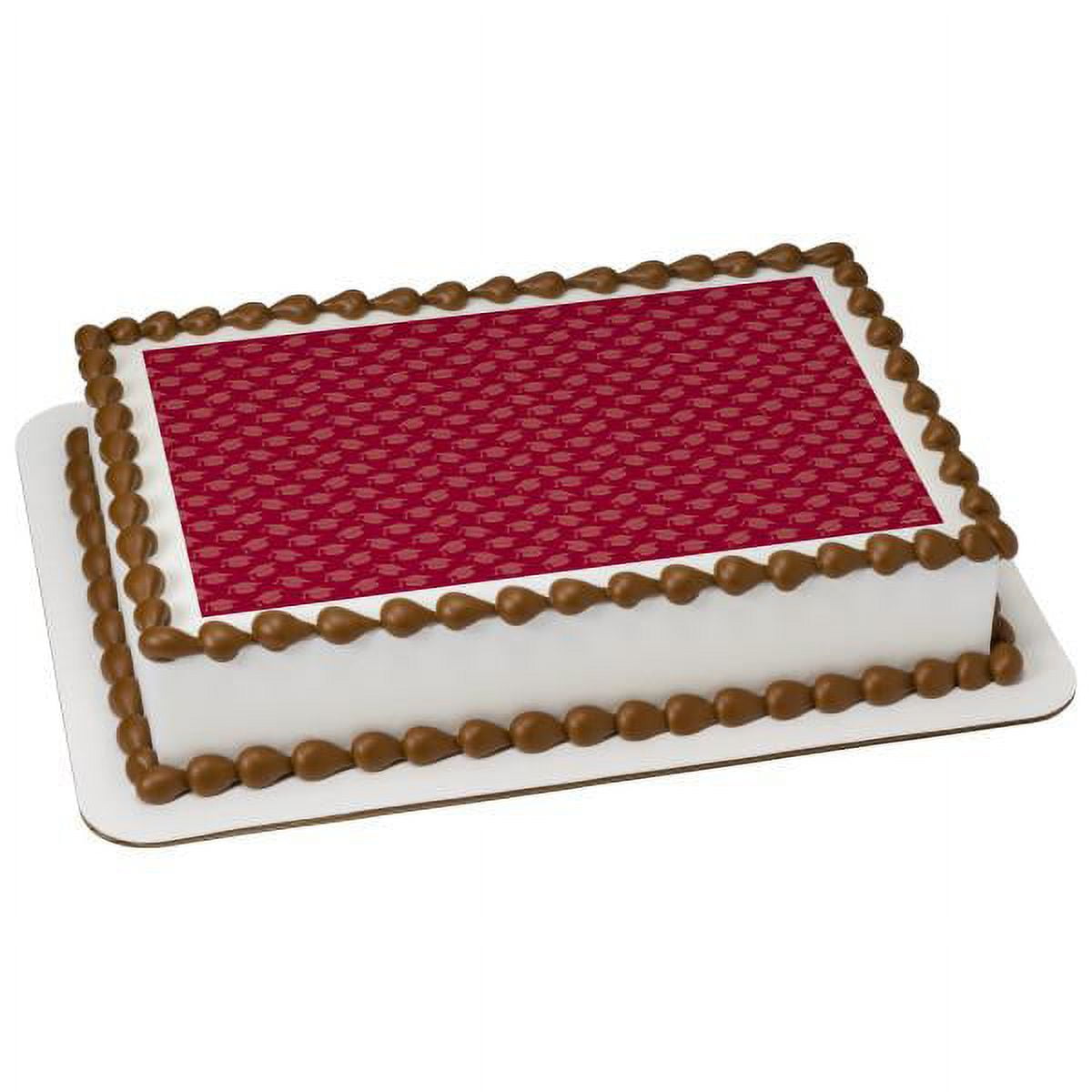 Burgundy Grad Hats Edible Cake Topper Image - Walmart.com
