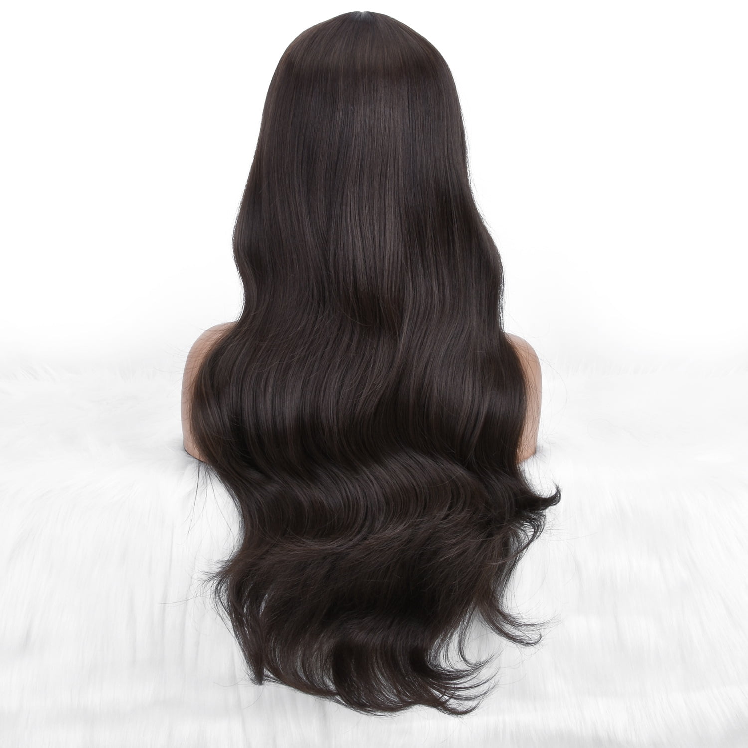 Burgundy Gradient Long Curly Wig for Women - Full Synthetic Fiber ...