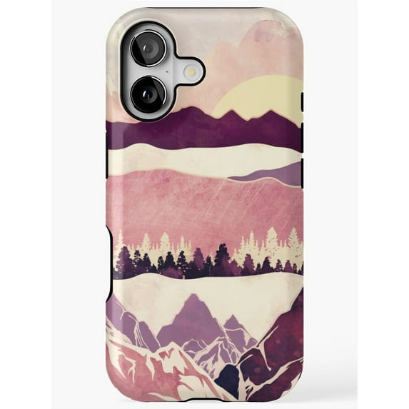Burgundy Hills Abstract Landscape iPhone Case 11 12 13 14 15 16 17 Pro ...