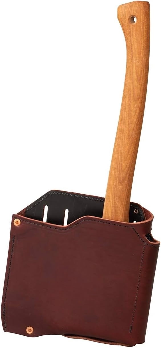 Burgundy Leather Axe Sheath with Plastic Lining – 16.25" Fit, Durable ...