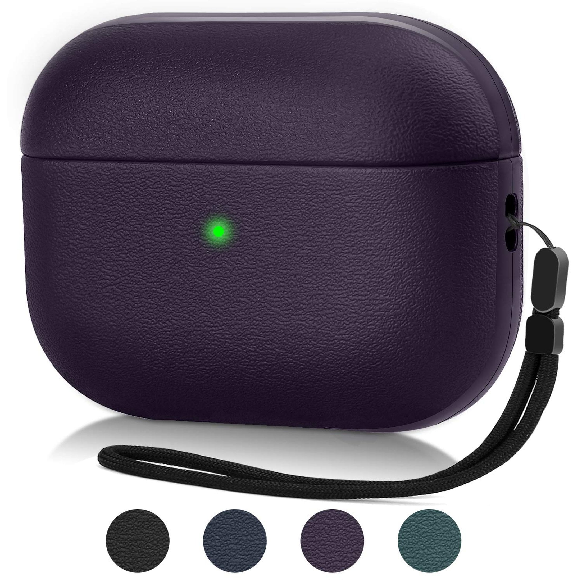 Burgundy Leather Texture Full-Body AirPods Pro Protective Case Cover ...