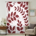 Burgundy Leaves Sheer Curtains 96 Inches Long for Living Room, Summer ...