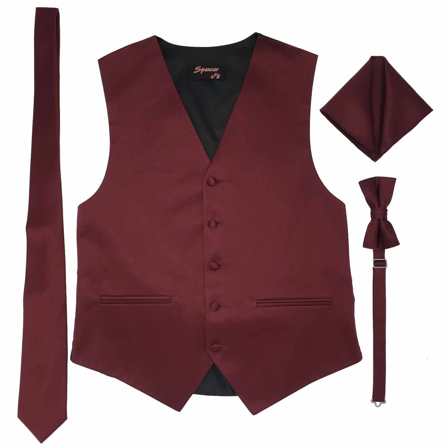 Burgundy Men's Satin Vest Spencer J's - XS - Walmart.com