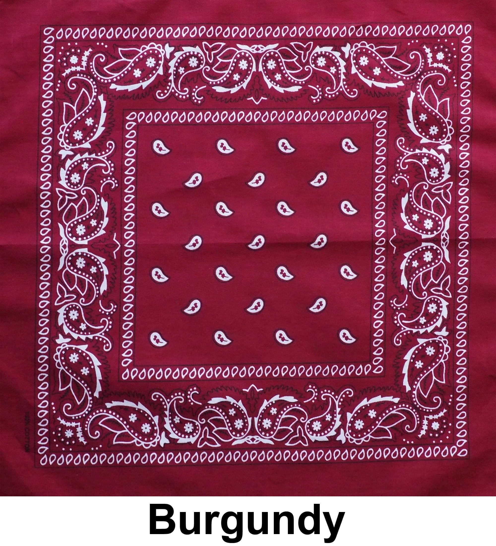 Burgundy Paisley Print Designs Cotton Bandana - Walmart.com