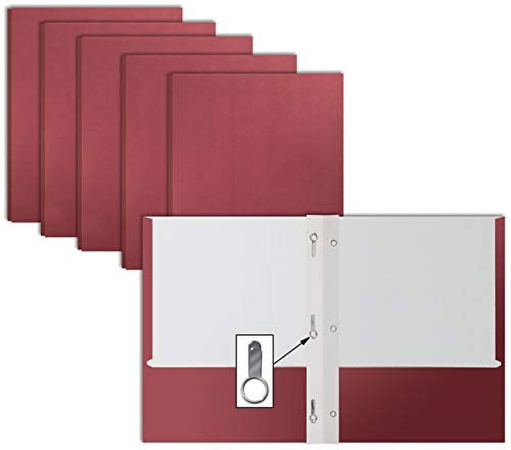 Burgundy Paper 2 Pocket Folders with Prongs, 50 Pack, by Better Office ...