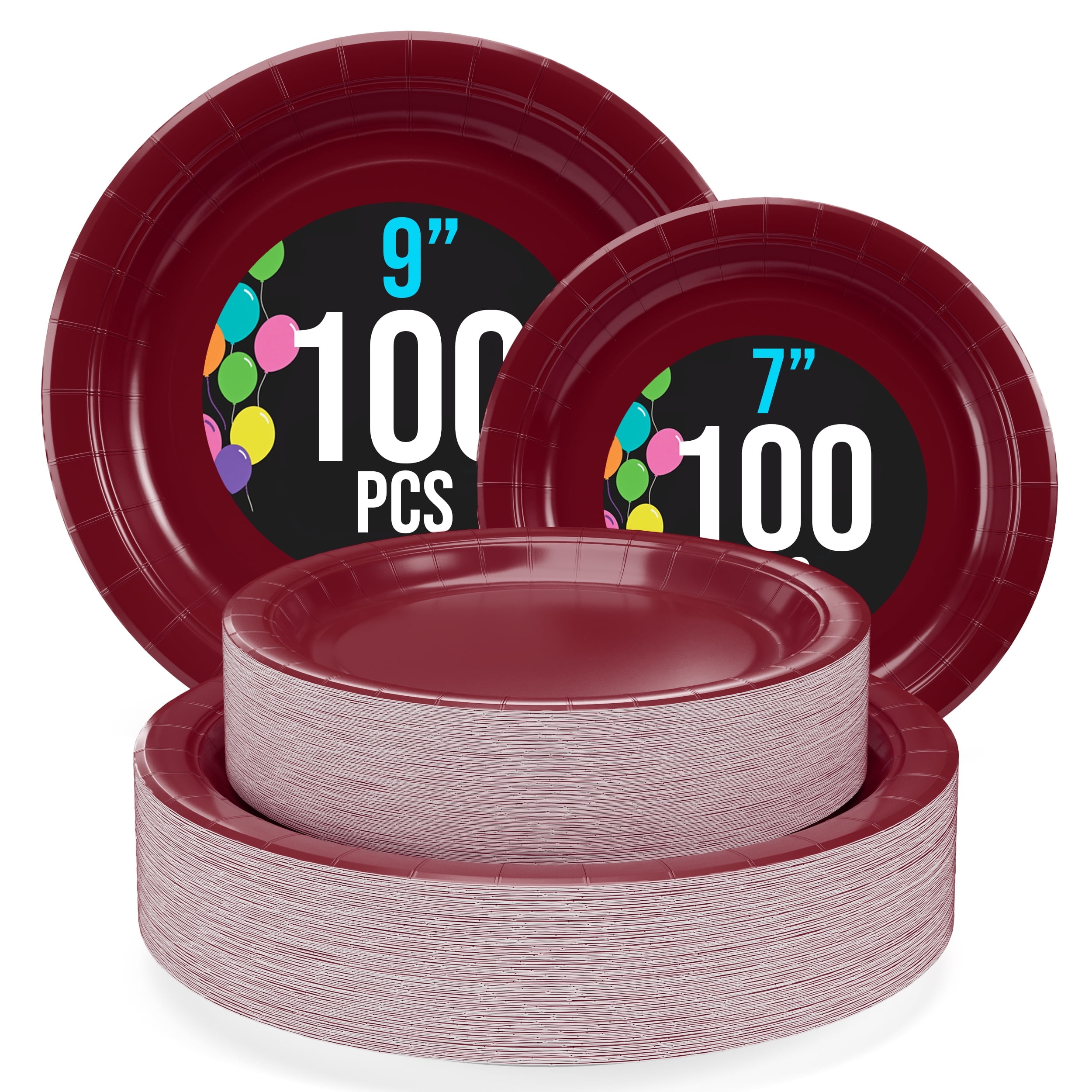 Exquisite Sustainable Holiday Disposable Paper Plates, 7 & 9 in, 200 ...
