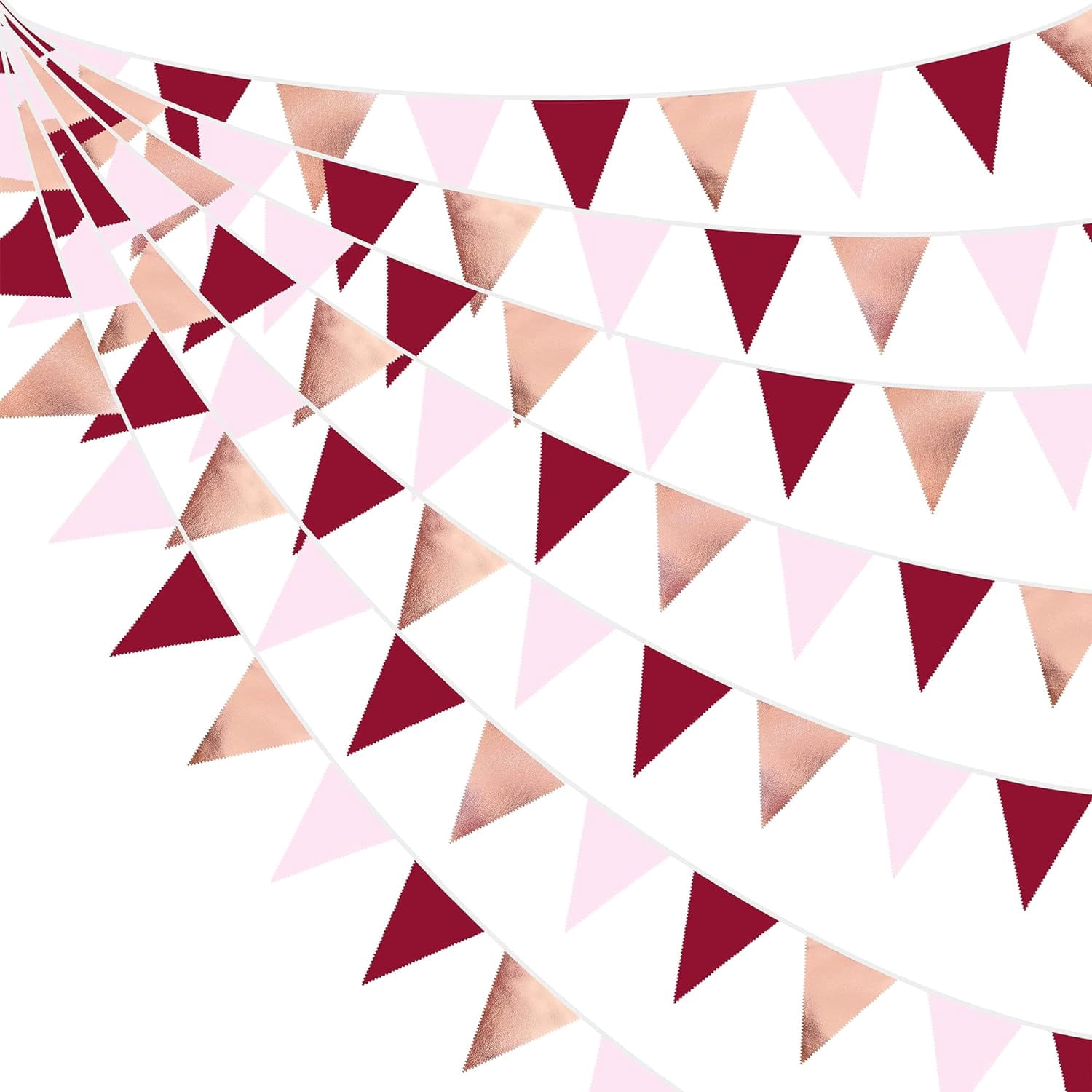 Burgundy Party Decorations Rose Gold Maroon Pink Fabric Triangle ...