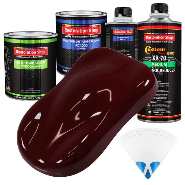 Burgundy Quart Kit Low VOC URETHANE BASECOAT Car Auto Body Paint Kit ...