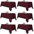 Burgundy Rectangle Tablecloths for 6 Foot Tables, 6 Pack - 70 x 108 ...