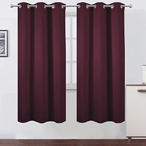 Burgundy Red Blackout Curtains/42 x 72 Inch/Set of 2 Panels Room ...