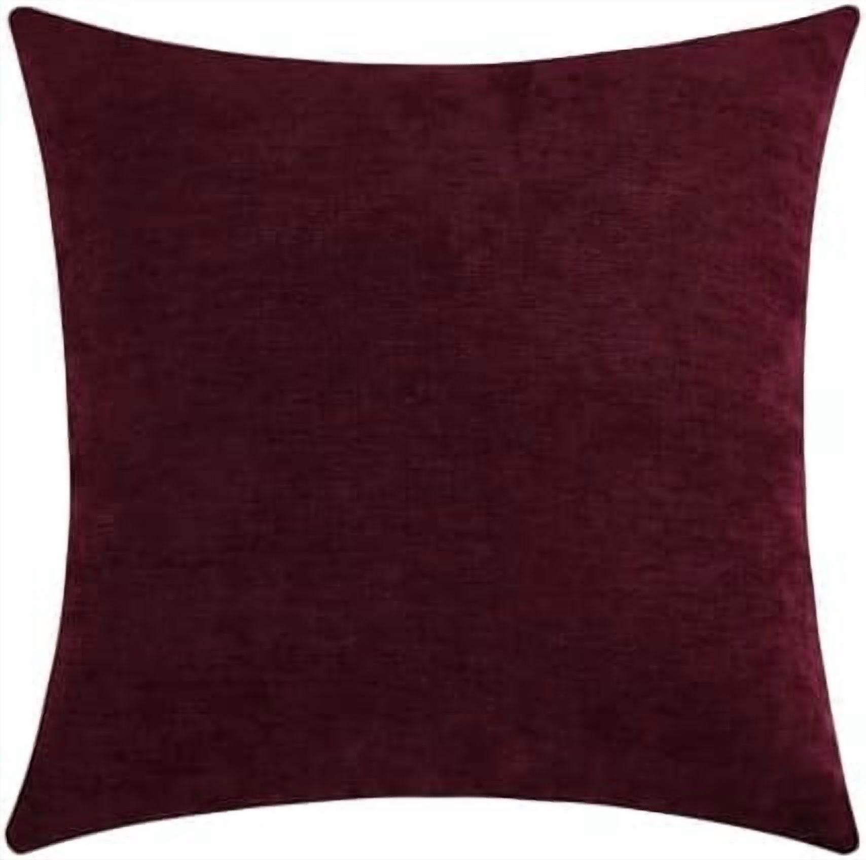 Burgundy Red Chenille Decorative Couch Throw Pillow Covers, Soft ...