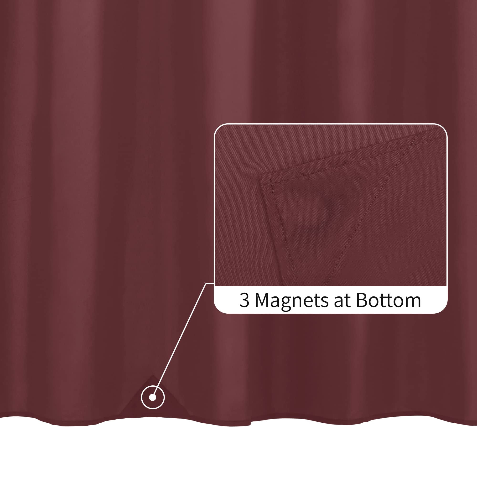 Burgundy Red Fabric Shower Curtain Liner Waterproof - Soft Hotel ...