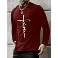 Burgundy Red Faith Cross Fashion Casual Men Solid Color Soft - Walmart.com