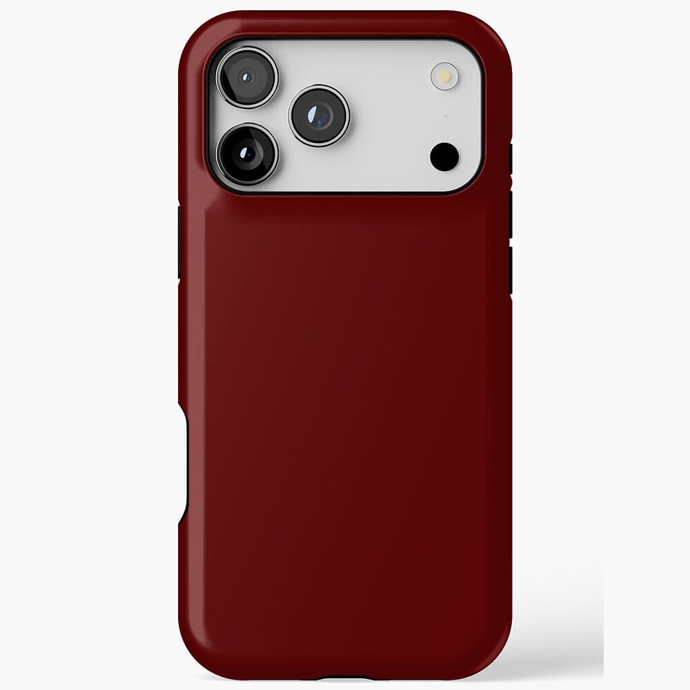 Burgundy Red Solid Color Minimalist Phone Case 11 to 17 Pro Max ...