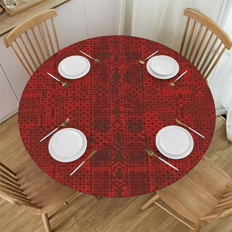 Burgundy Round Tablecloth,Indoor Kitchen Dinning Room Party or Outdoor ...
