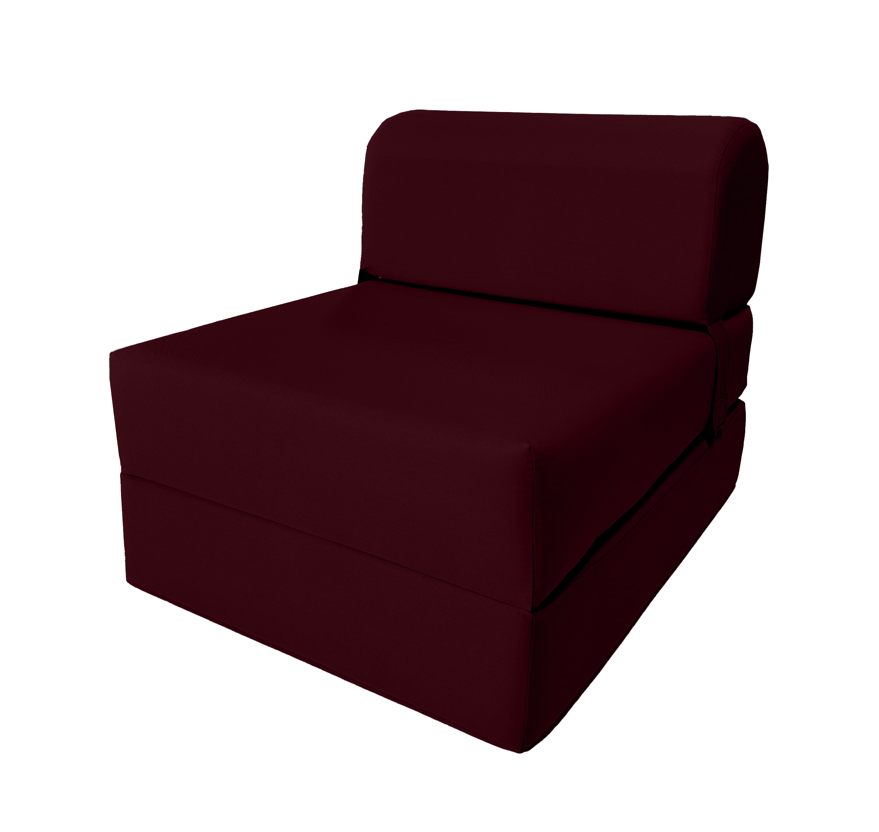Burgundy Sleeper Chair Folding Foam Beds, Portable Studio Sofa Guest ...