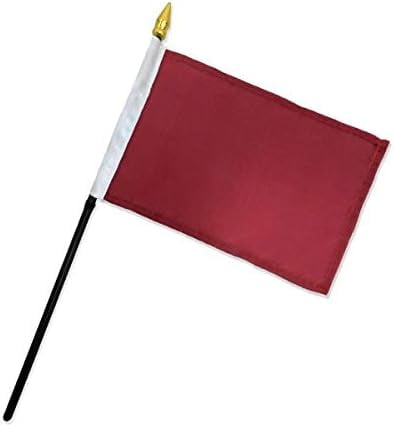 Burgundy Stick Flags - One Dozen Pack - 4x6" Handheld Desktop Flags ...