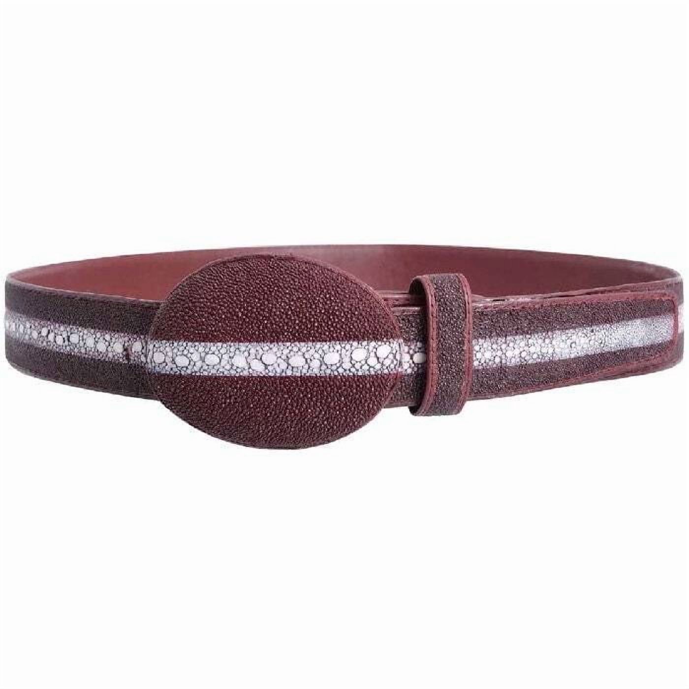 Burgundy Stingray Belt Full Rowstone With Leather Lining Handmade ...