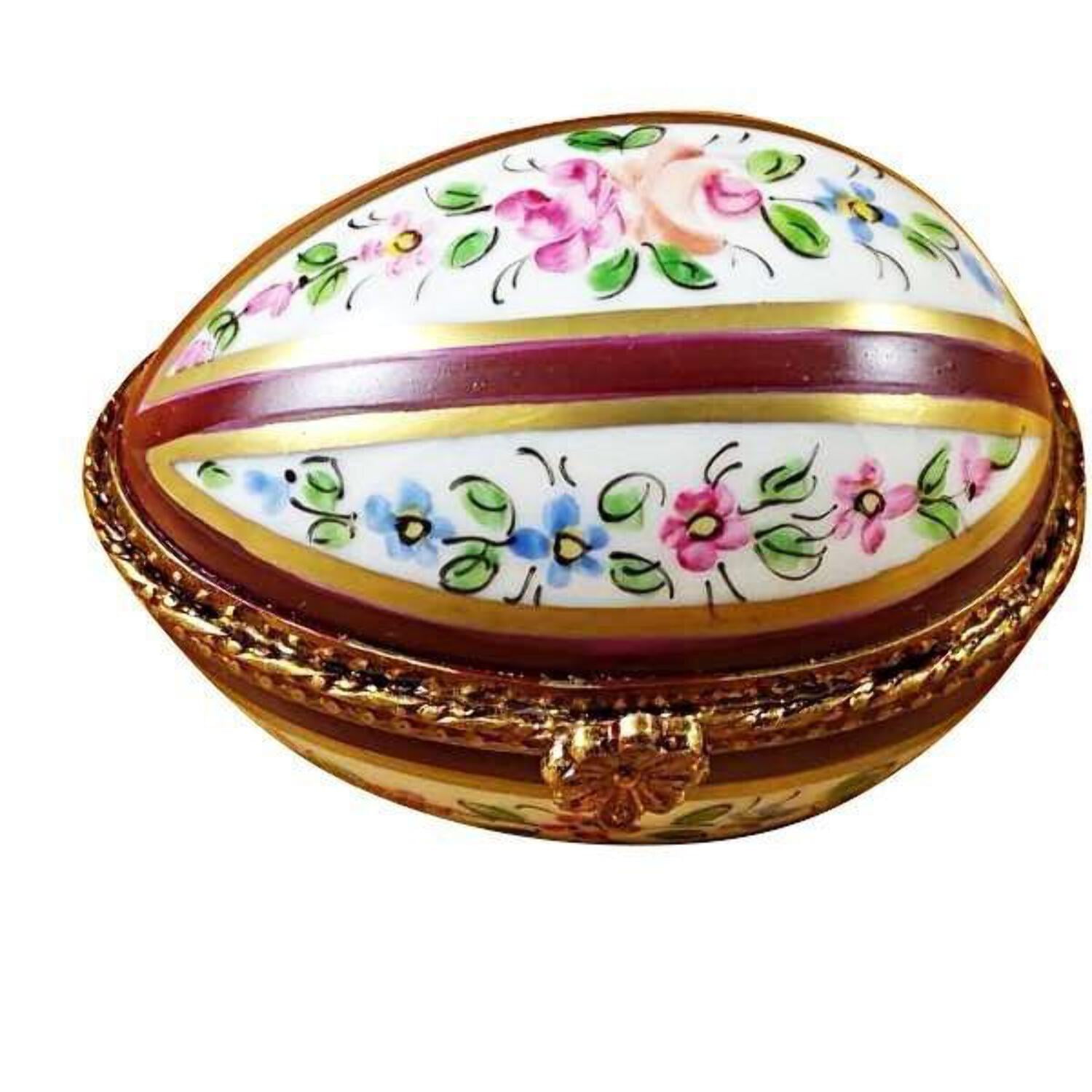 Burgundy Striped Egg limoges box Limoges Box Porcelain Figurine ...