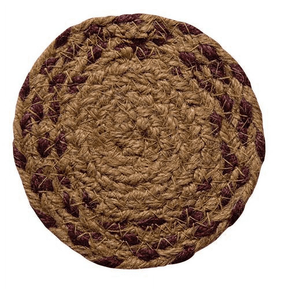 Burgundy/Tan Braided Coaster - Walmart.com