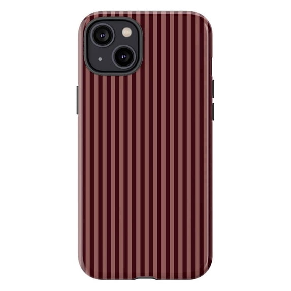 Burgundy Vertical Stripe Phone Case for iPhone 17 16 15 14 13 12 11 Pro ...