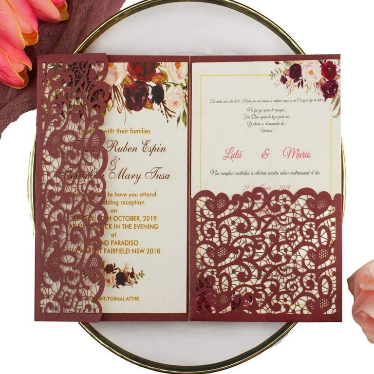 Rustic Tri Fold Wedding Invitation Kit 44 Vogue Worthy Wedding