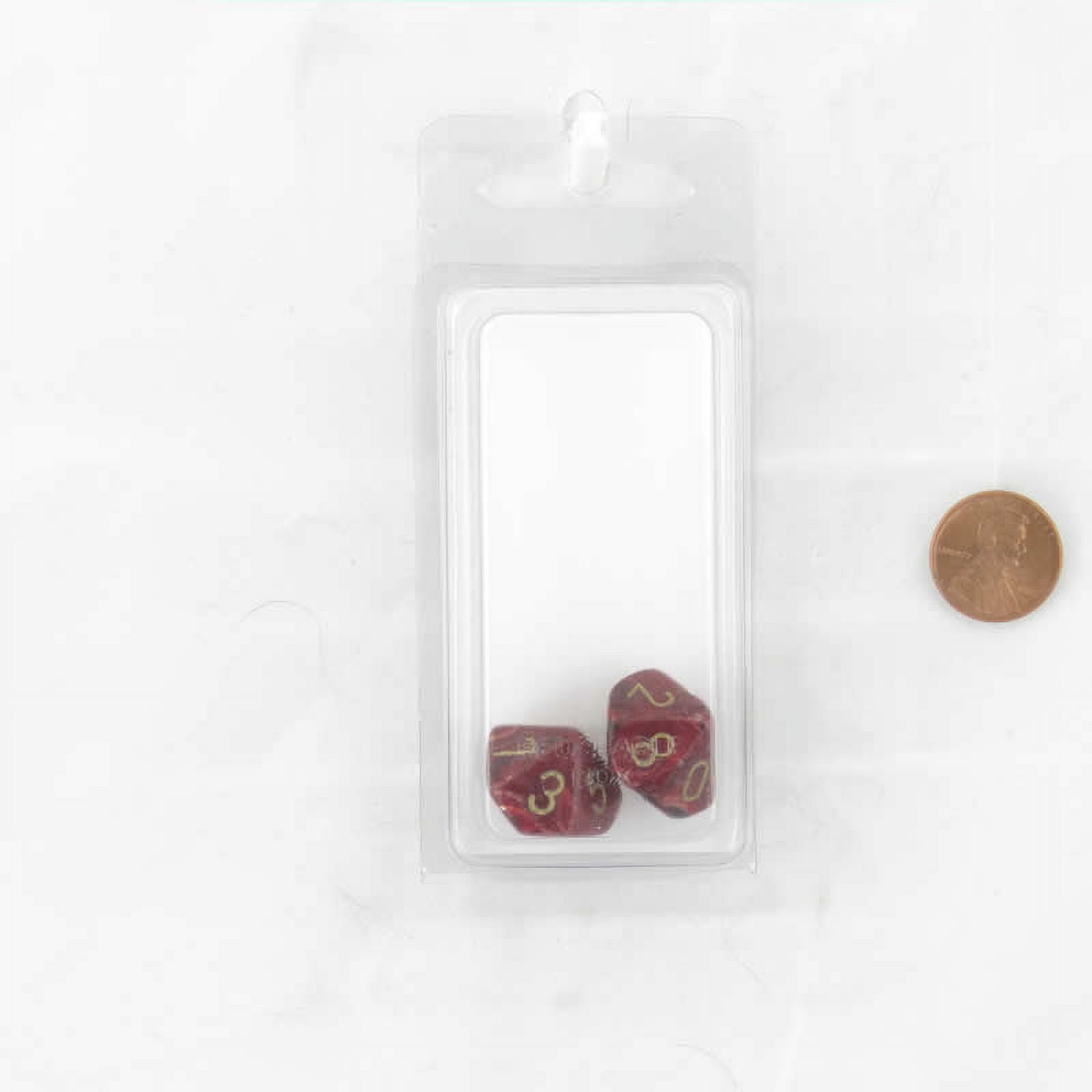 Burgundy Vortex Dice with Gold Numbers D10 Aprox 16mm (5/8in) Pack of 2 ...